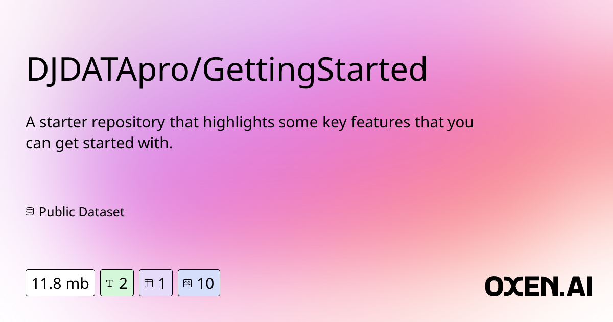 DJDATApro/GettingStarted | Datasets at Oxen.ai
