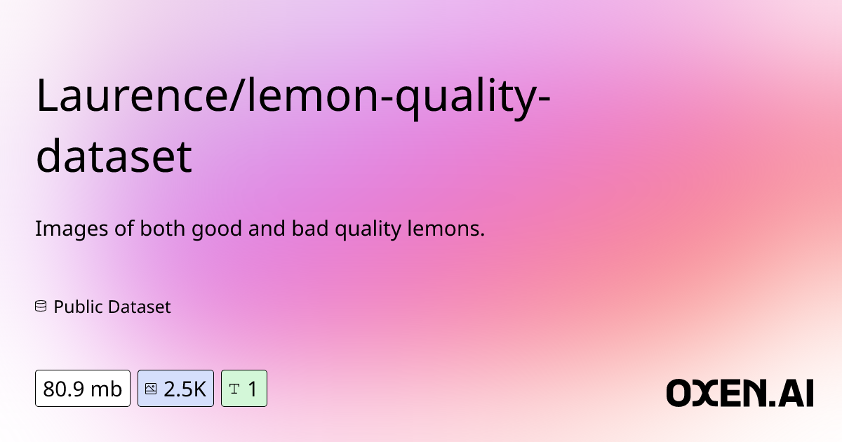 Laurence/lemon-quality-dataset | Datasets at Oxen.ai