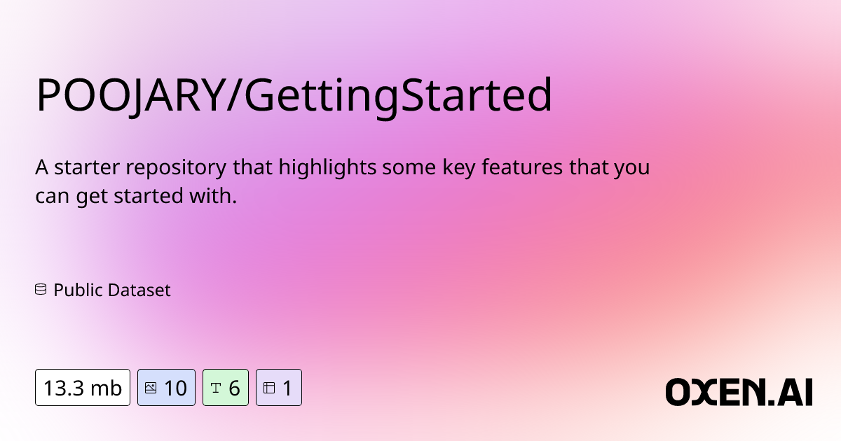 POOJARY/GettingStarted | Datasets at Oxen.ai