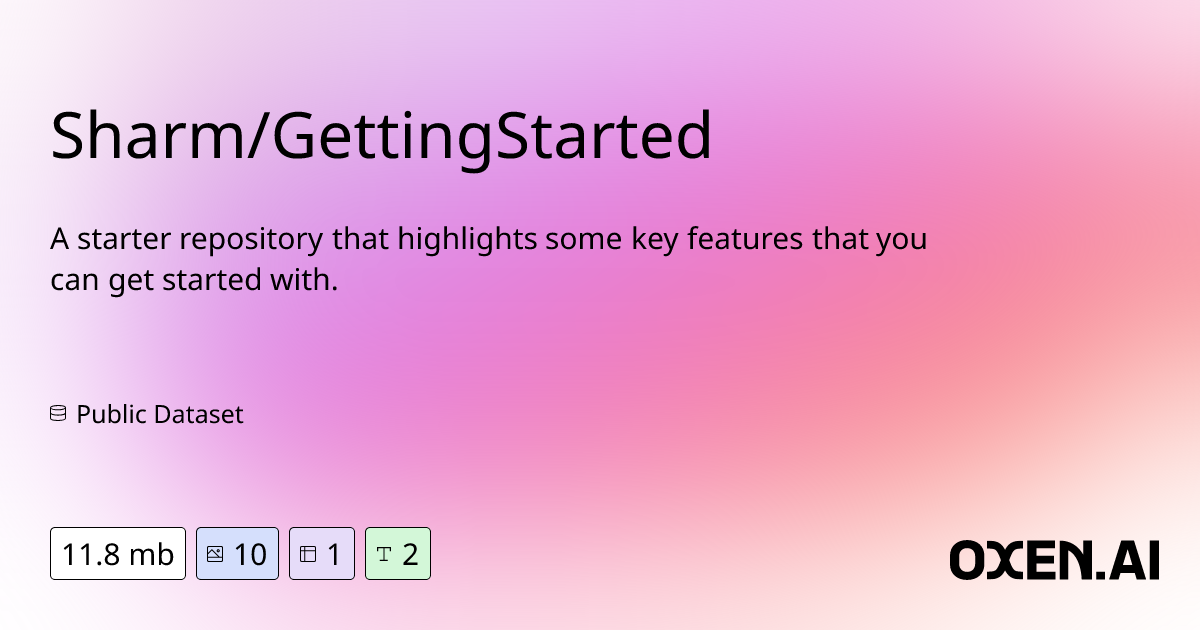 Sharm/GettingStarted/ at main - Sharm/GettingStarted | Datasets at Oxen.ai