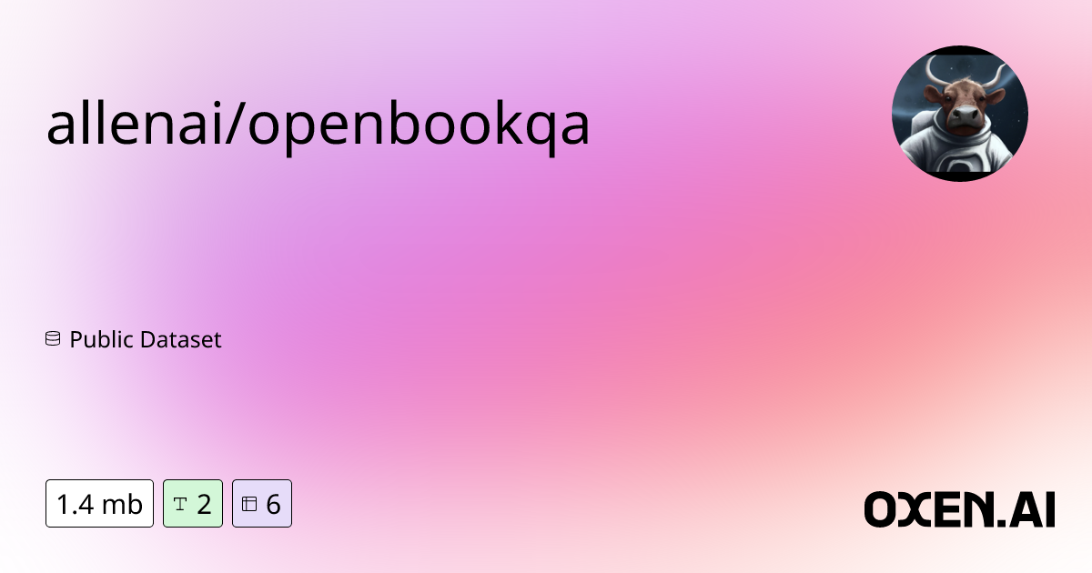 allenai/openbookqa/ at main - allenai/openbookqa | Datasets at Oxen.ai