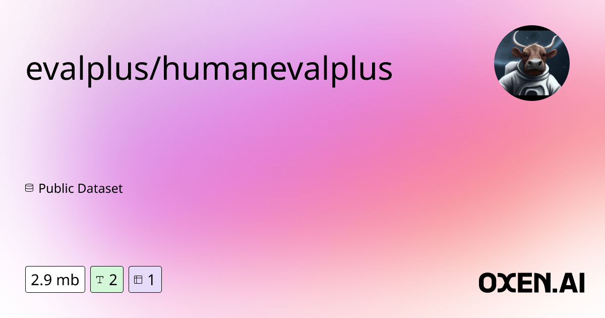 Notebooks in evalplus/humanevalplus - evalplus/humanevalplus | Datasets at Oxen.ai