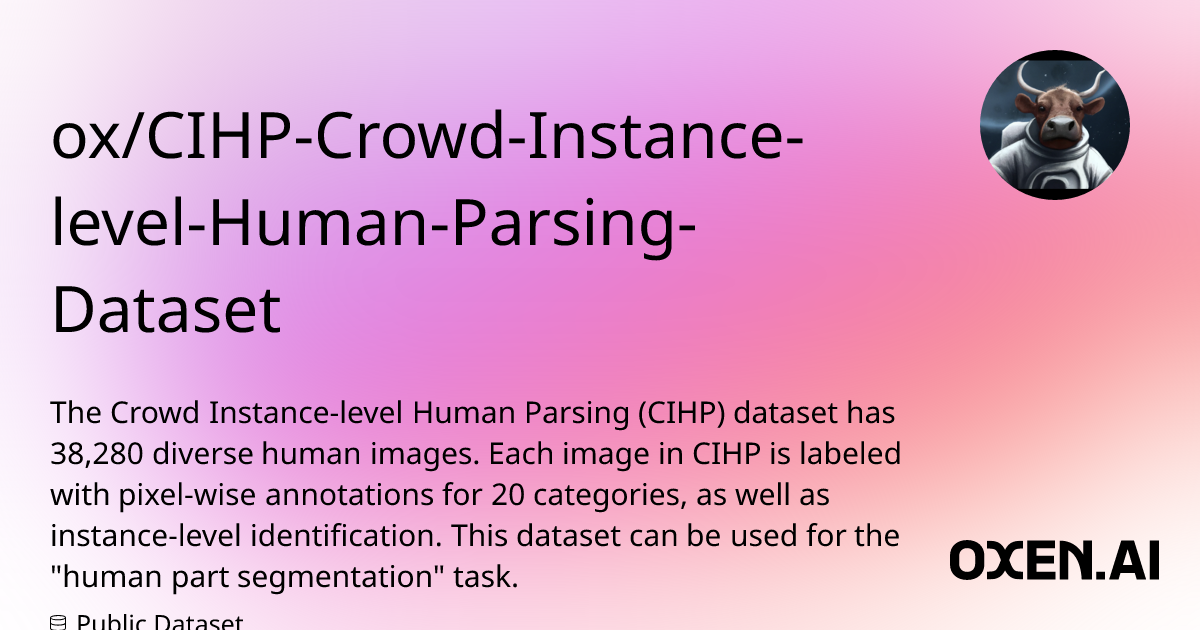 ox/CIHP-Crowd-Instance-level-Human-Parsing-Dataset | Datasets at Oxen.ai